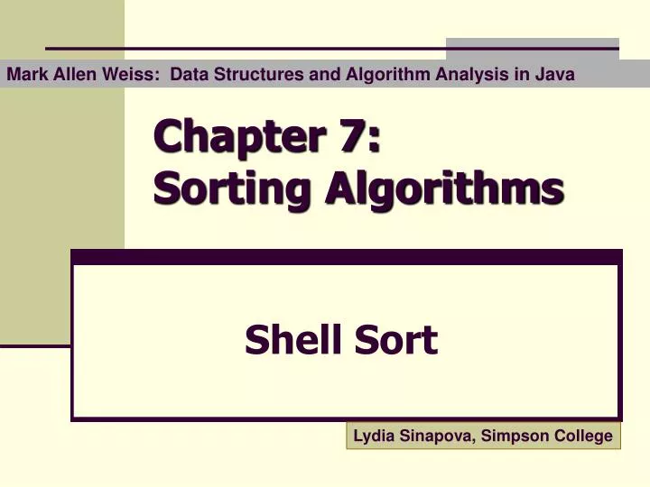PPT - Chapter 7: Sorting A lgorithms PowerPoint Presentation, free ...