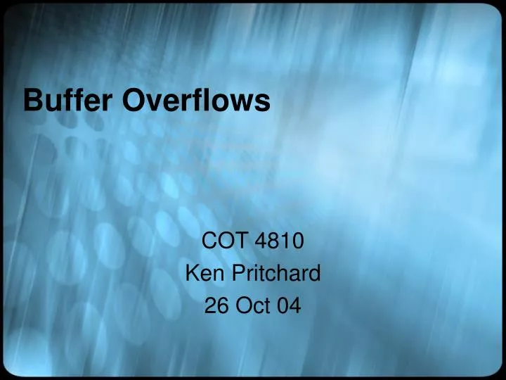 PPT - Buffer Overflows PowerPoint Presentation, free download - ID:383918
