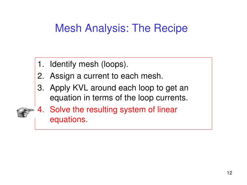 PPT - Meshes and Loops Steps of Mesh Analysis Supermesh Examples ... PPT - Meshes and Loops Steps of Mesh Analysis Supermesh Examples ...