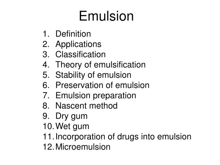 PPT - Emulsion PowerPoint Presentation, free download - ID:384467