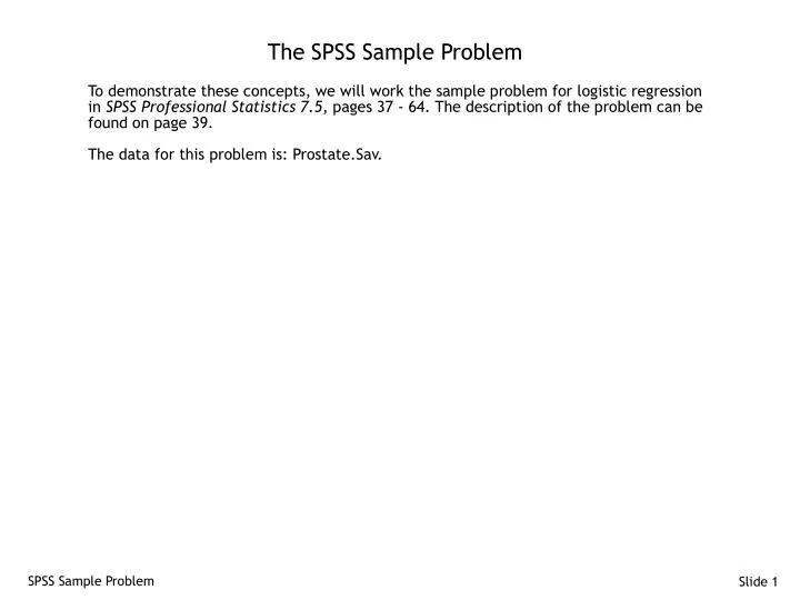 PPT - The SPSS Sample Problem PowerPoint Presentation, free download ...
