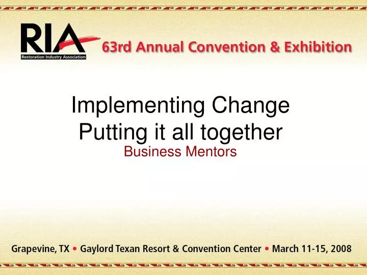 PPT - Implementing Change Putting it all together PowerPoint ...