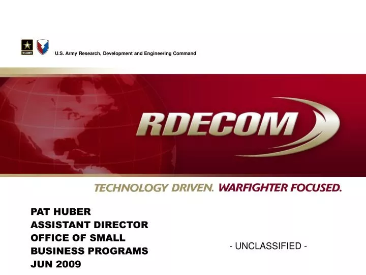 PPT - PAT HUBER ASSISTANT DIRECTOR OFFICE OF SMALL BUSINESS PROGRAMS ...