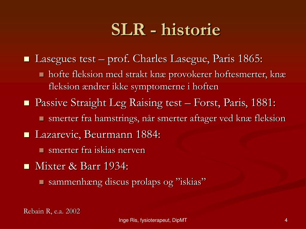 PPT - Straight Leg Raising Test praktisk anvendelse og evidens ...