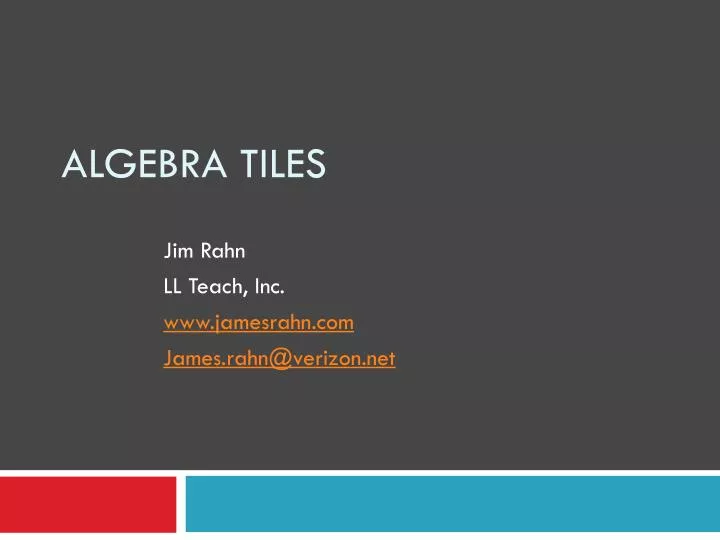 PPT - Algebra Tiles PowerPoint Presentation, free download - ID:386350