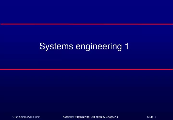 PPT - Systems engineering 1 PowerPoint Presentation, free download - ID ...