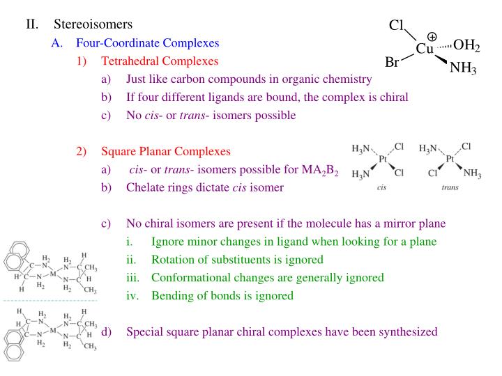 PPT - Ch 9 Lecture 2 Isomers of Coordination Compounds PowerPoint ...