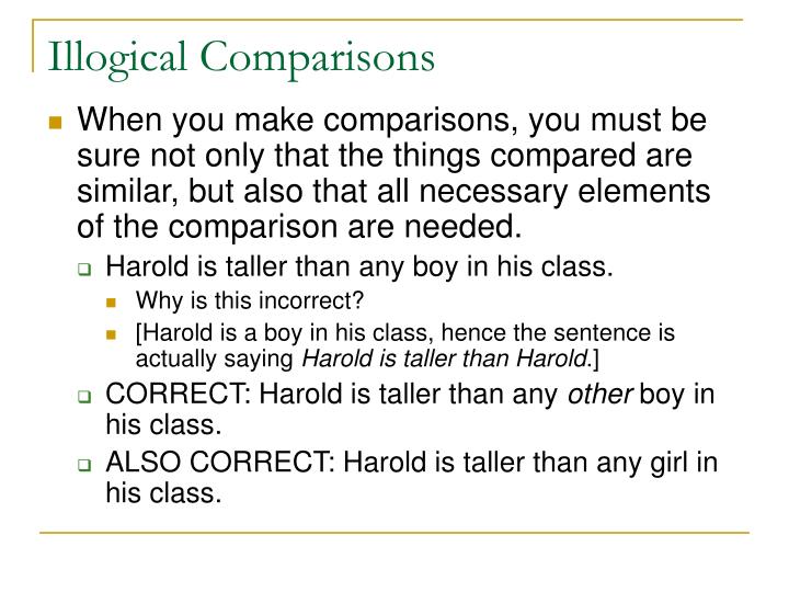 PPT - Illogical Comparisons and Mixed Constructions PowerPoint ...