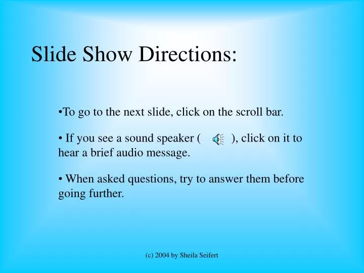 PPT - Slide Show Directions: PowerPoint Presentation, free download ...