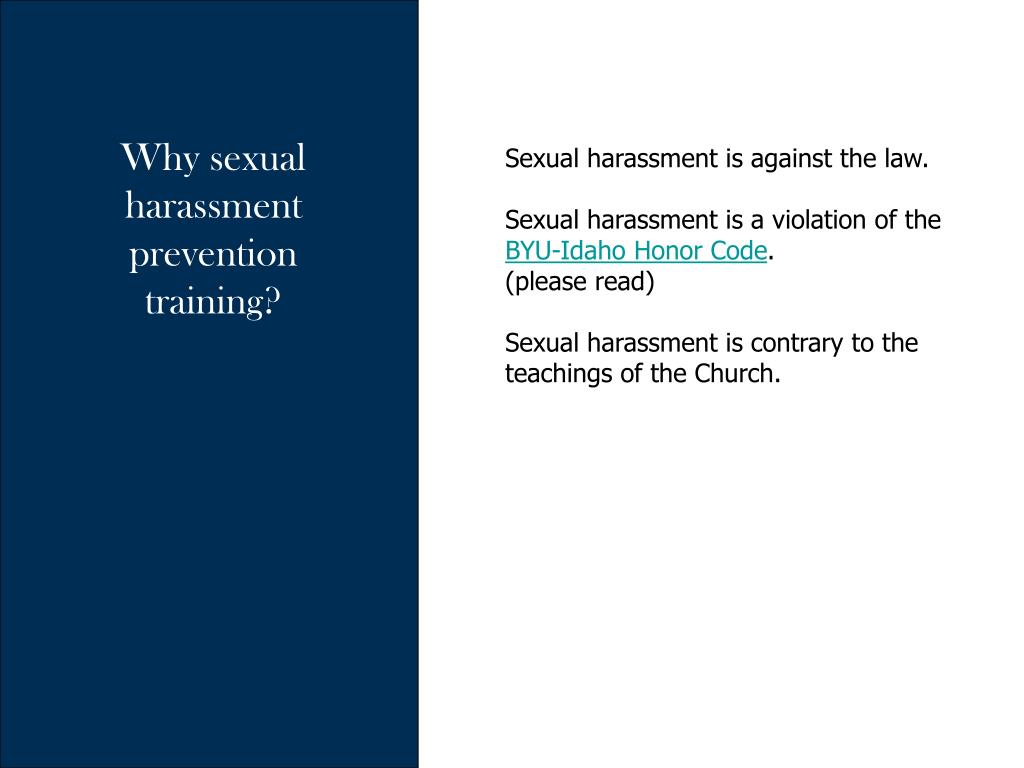 Ppt Sexual Harassment Prevention Training Powerpoint Presentation