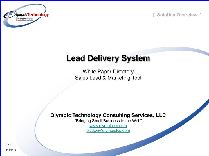 PPT - Lead Delivery System White Paper Directory Sales Lead & Marketing ...