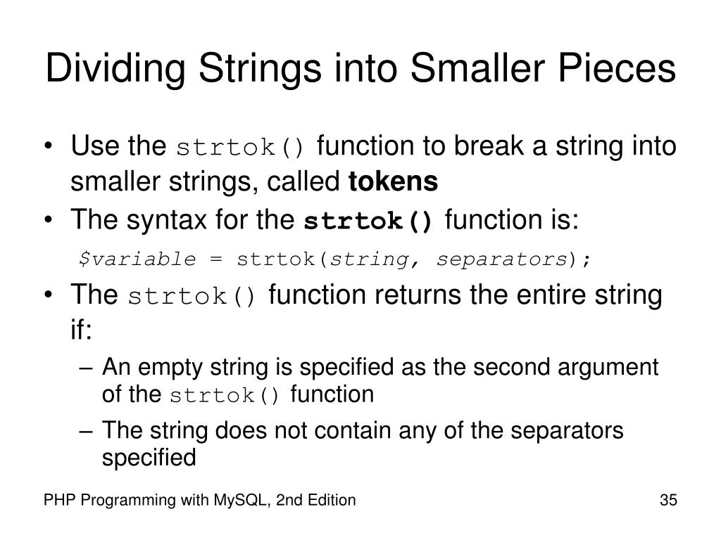Ppt Chapter 3 Manipulating Strings Php Programming With Mysql 2 Nd Edition Powerpoint