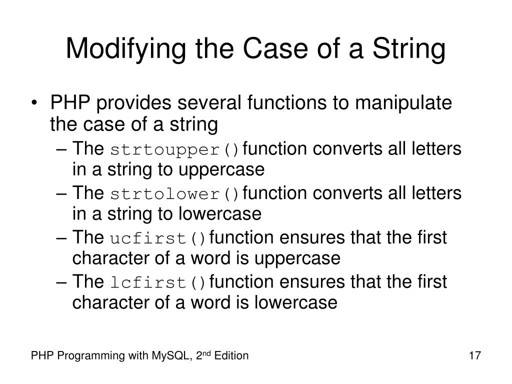 Ppt Chapter 3 Manipulating Strings Php Programming With Mysql 2 Nd Edition Powerpoint