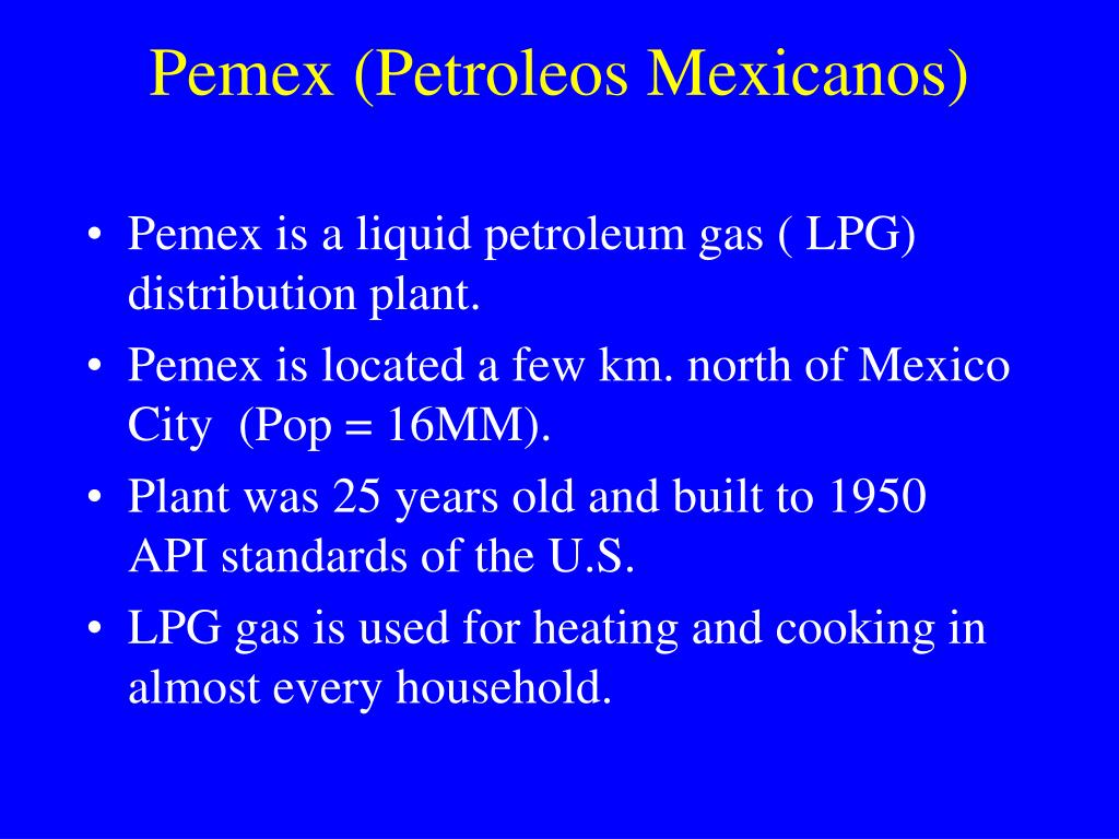 PPT - The Tragedy Of San Juanico, PEMEX, Mexico City, 19 Nov 84 ...