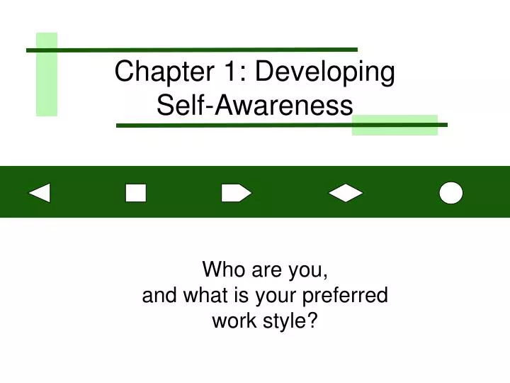 PPT - Chapter 1: Developing Self-Awareness PowerPoint Presentation ...