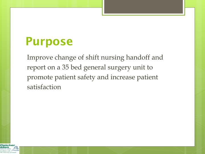 PPT - Improving Nursing Handoff During Change of Shift PowerPoint ...