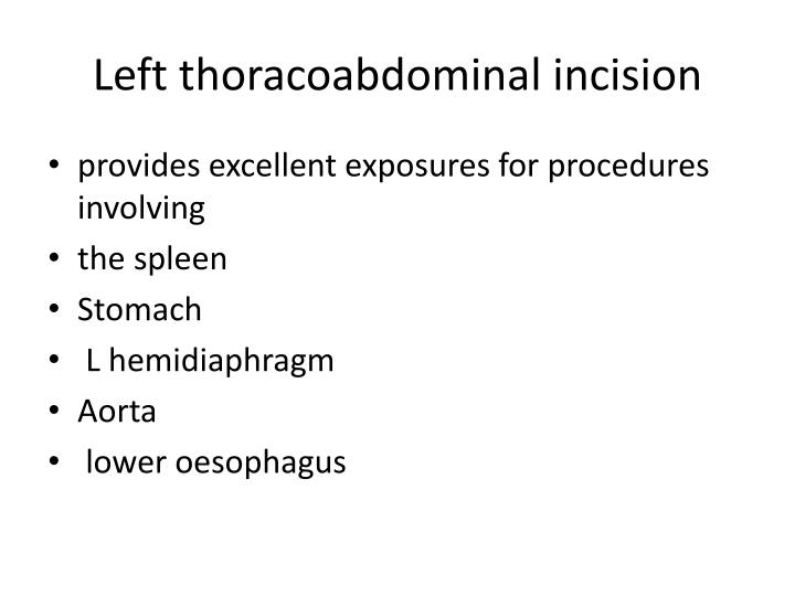 PPT - THORACIC INCISIONS PowerPoint Presentation - ID:391276