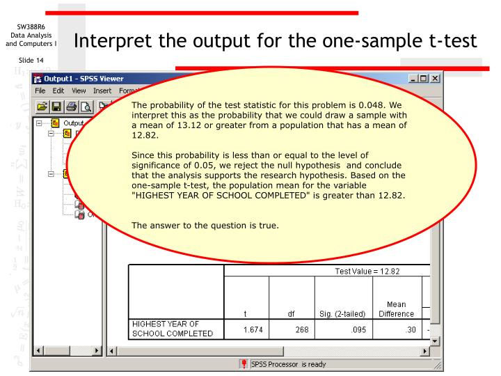PPT - One-sample T-test of a Population Mean PowerPoint Presentation ...