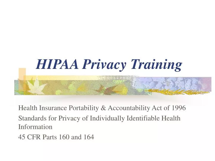 PPT - HIPAA Privacy Training PowerPoint Presentation, free download ...