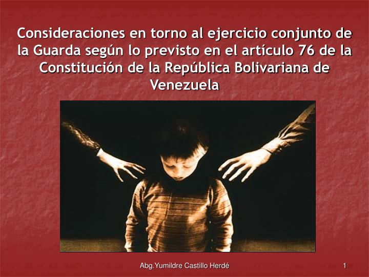 PPT - Consideraciones en torno al ejercicio conjunto de la Guarda según ...