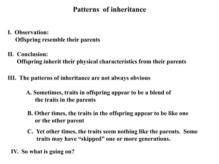 PPT - Patterns of inheritance PowerPoint Presentation, free download ...
