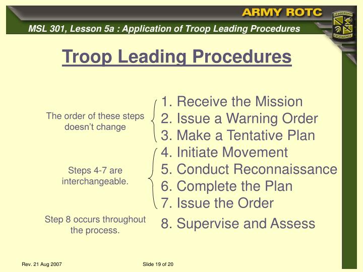 PPT - Application of the Troop Leading Procedures PowerPoint ...