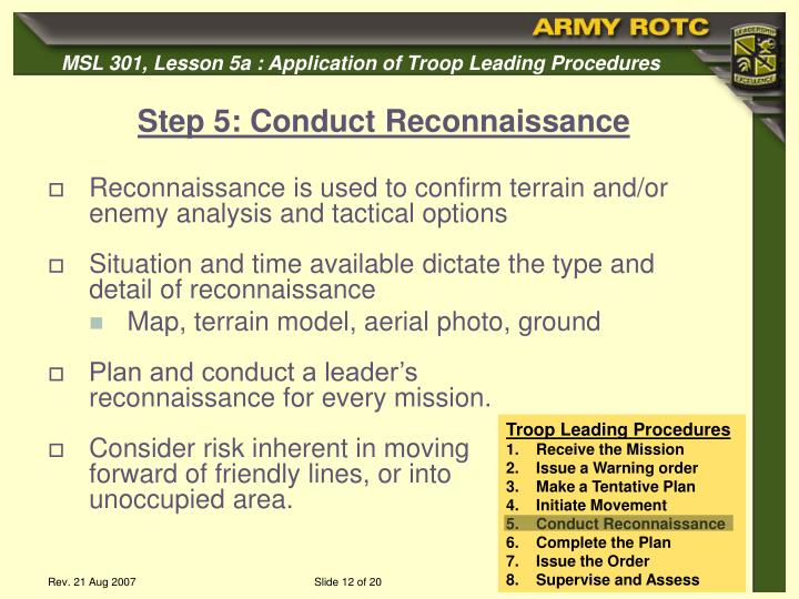 PPT - Application of the Troop Leading Procedures PowerPoint ...