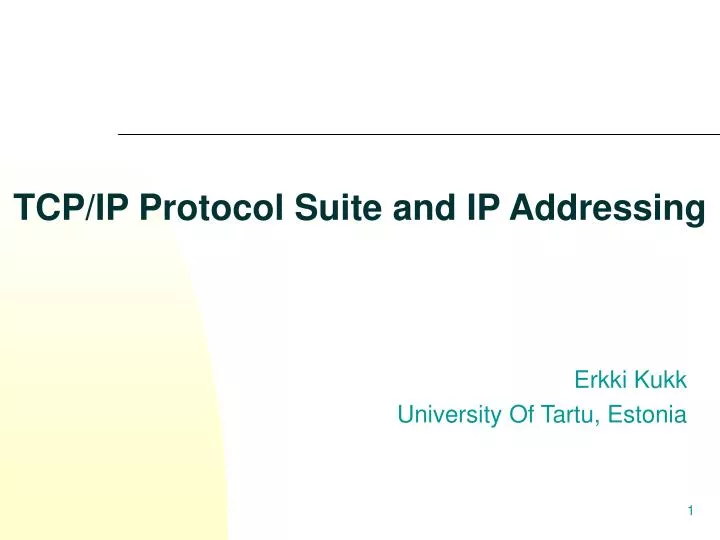 PPT - TCP/IP Protocol Suite and IP Addressing PowerPoint Presentation ...