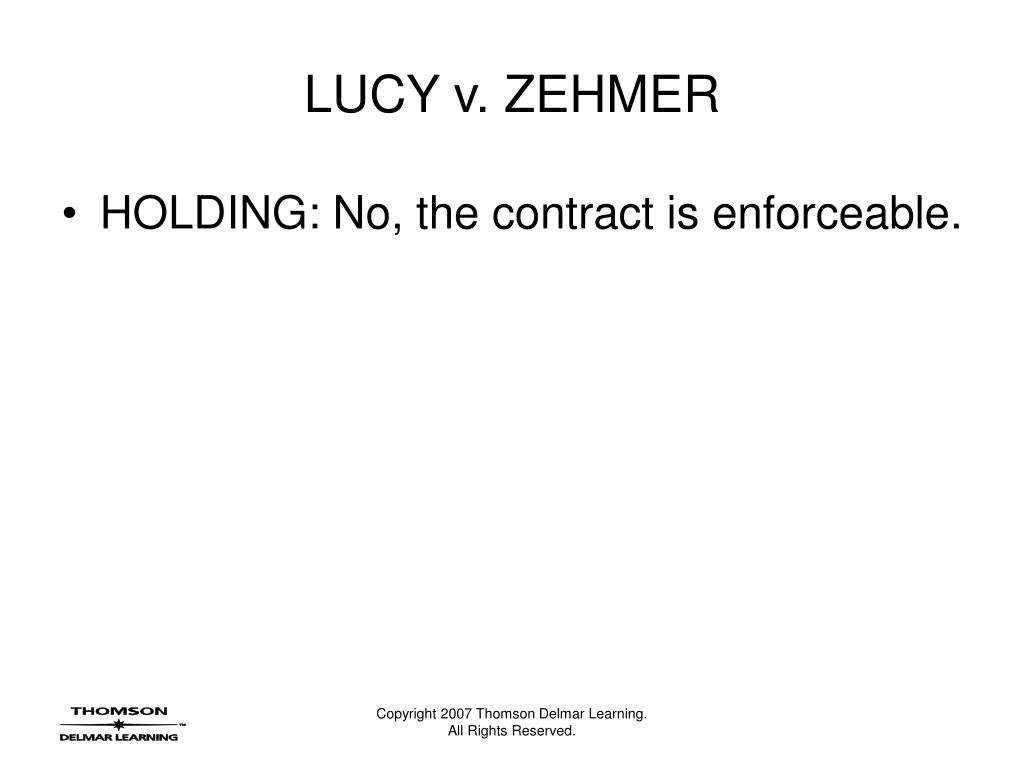 PPT - LUCY v. ZEHMER 196 Va. 493, 84 S.E.2d 516 (1954) PowerPoint ...