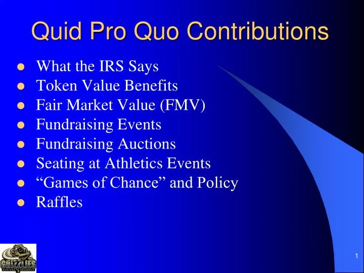 PPT - Quid Pro Quo Contributions PowerPoint Presentation, free download ...