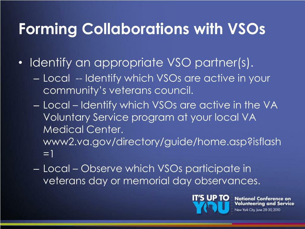PPT - Benefits of Partnerships with Veterans Service Organizations ...