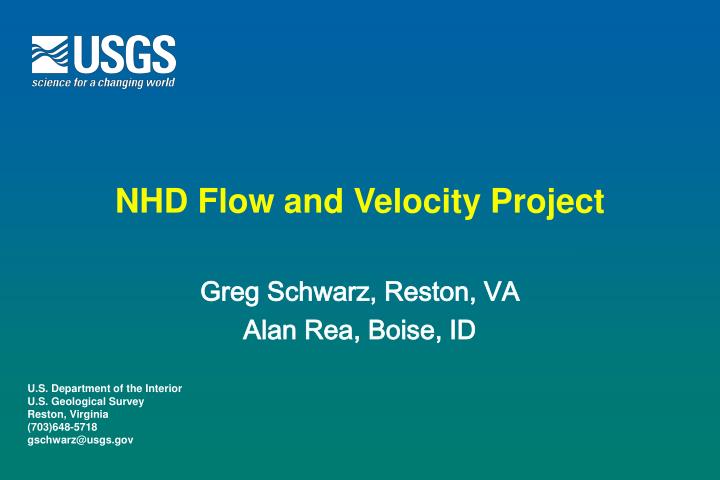 PPT - NHD Flow and Velocity Project PowerPoint Presentation, free ...