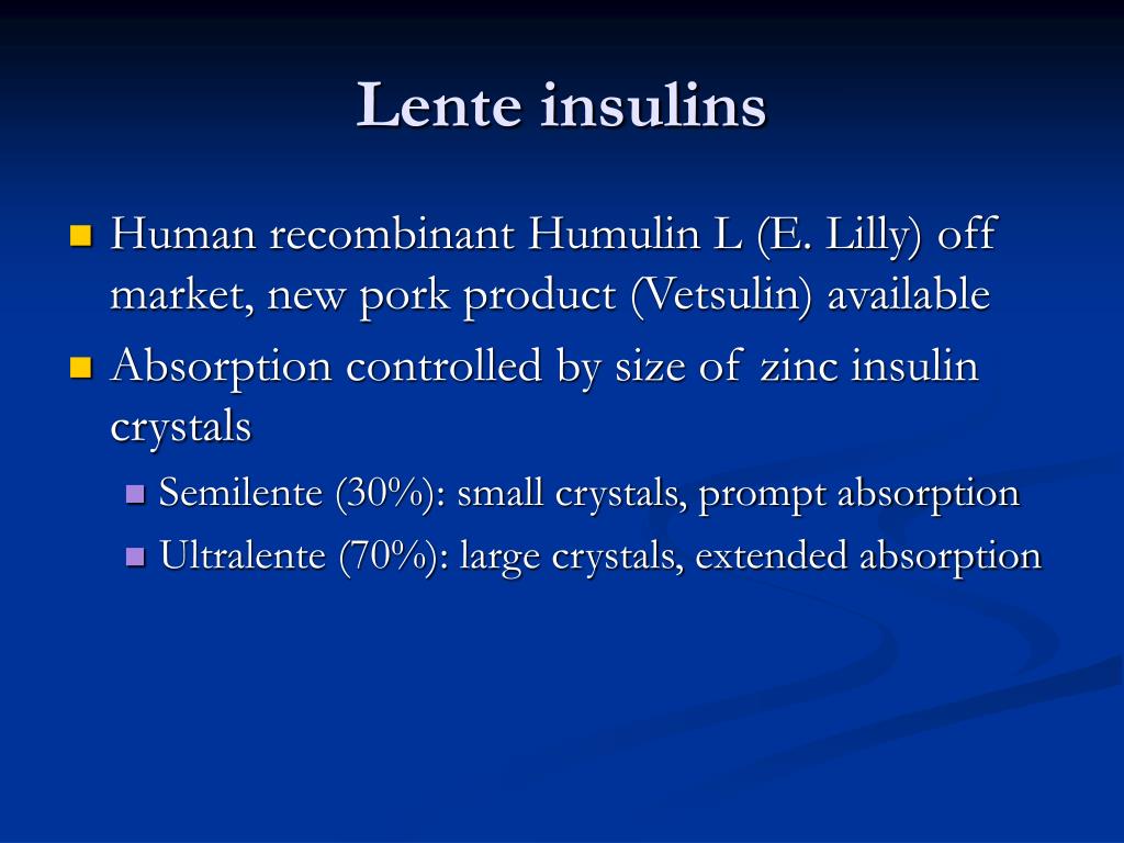 PPT - LIFE AFTER LENTE: CHOOSING FROM AVAILABLE INSULINS Stacey B ...