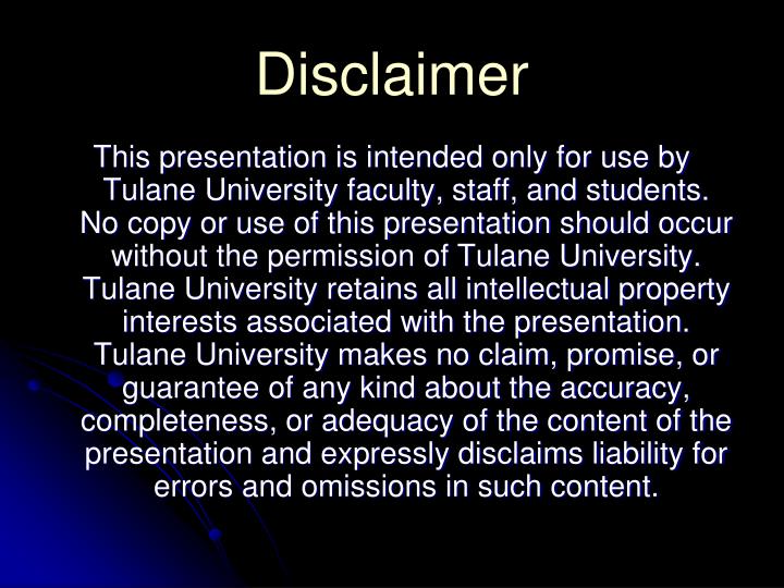 PPT - Disclaimer PowerPoint Presentation, free download - ID:396264