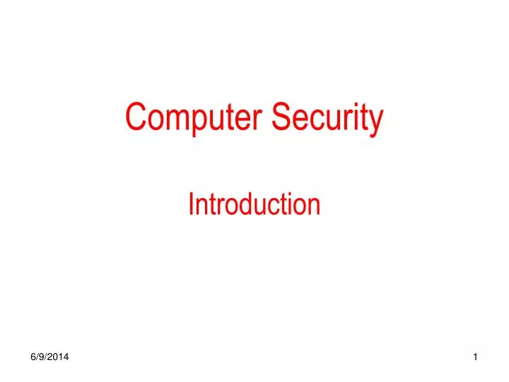 PPT - Computer Security Introduction PowerPoint Presentation, free ...