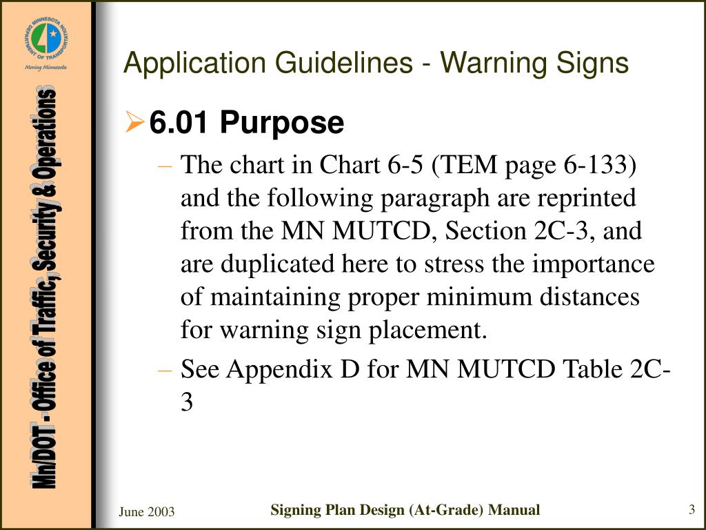 PPT - Signing Plan Design - At Grade Intersections TEM Chapter 6-6.0 ...