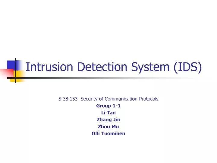 PPT - Intrusion Detection System (IDS) PowerPoint Presentation, free ...