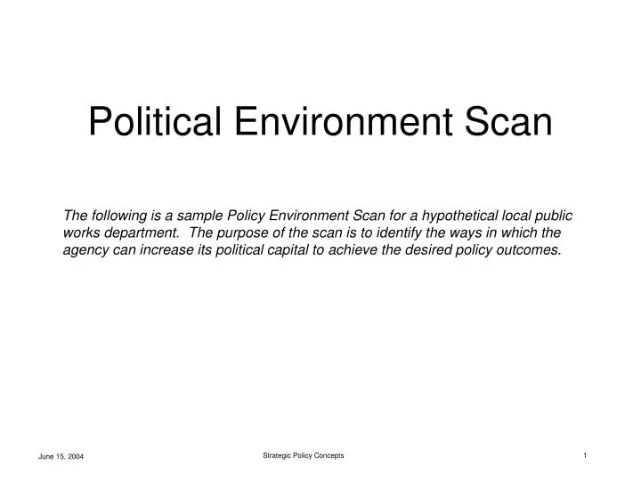 PPT - Political Environment Scan PowerPoint Presentation, free download ...