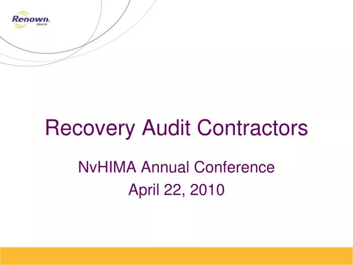 PPT - Recovery Audit Contractors PowerPoint Presentation, free download ...