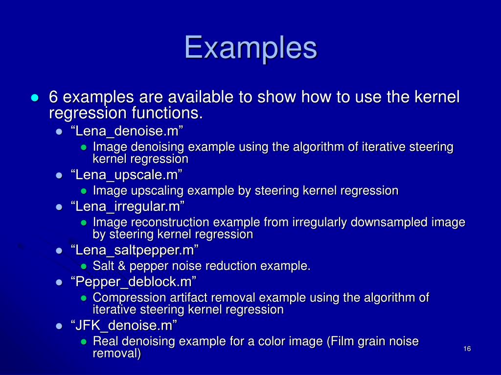 PPT - Kernel Regression Based Image Processing Toolbox for MATLAB ... PPT - Kernel Regression Based Image Processing Toolbox for MATLAB ...