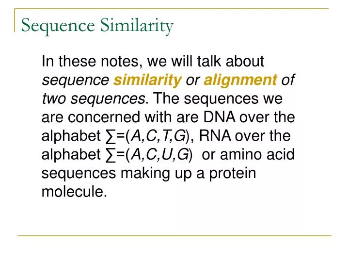 PPT - Sequence Similarity PowerPoint Presentation, free download - ID ...