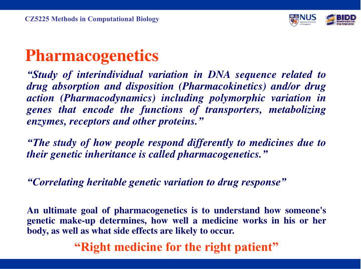 PPT - Lecture 9: Pharmacogenetics and individual variation of drug ...