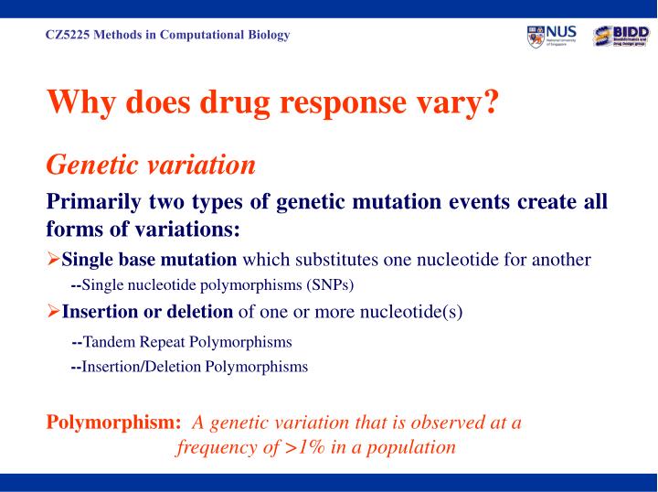 PPT - Lecture 9: Pharmacogenetics and individual variation of drug ...