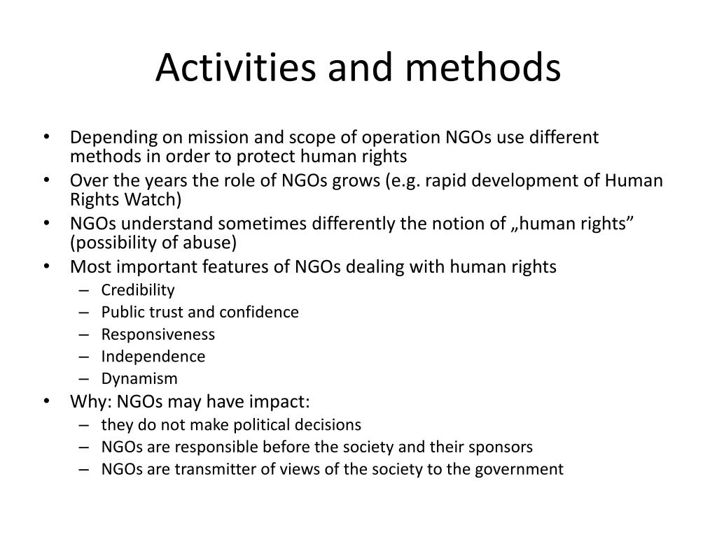 Ppt The Role Of Ngos In The Protection Of Human Rights Powerpoint