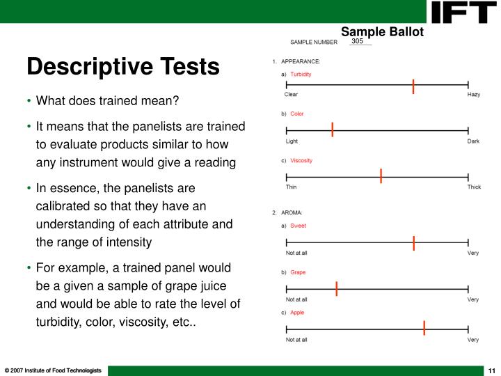 PPT - Sensory Science 101 Part II: Sensory Evaluation Methods ...