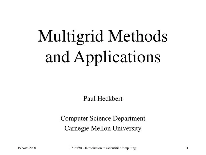 Ppt Multigrid Methods And Applications Powerpoint Presentation Free