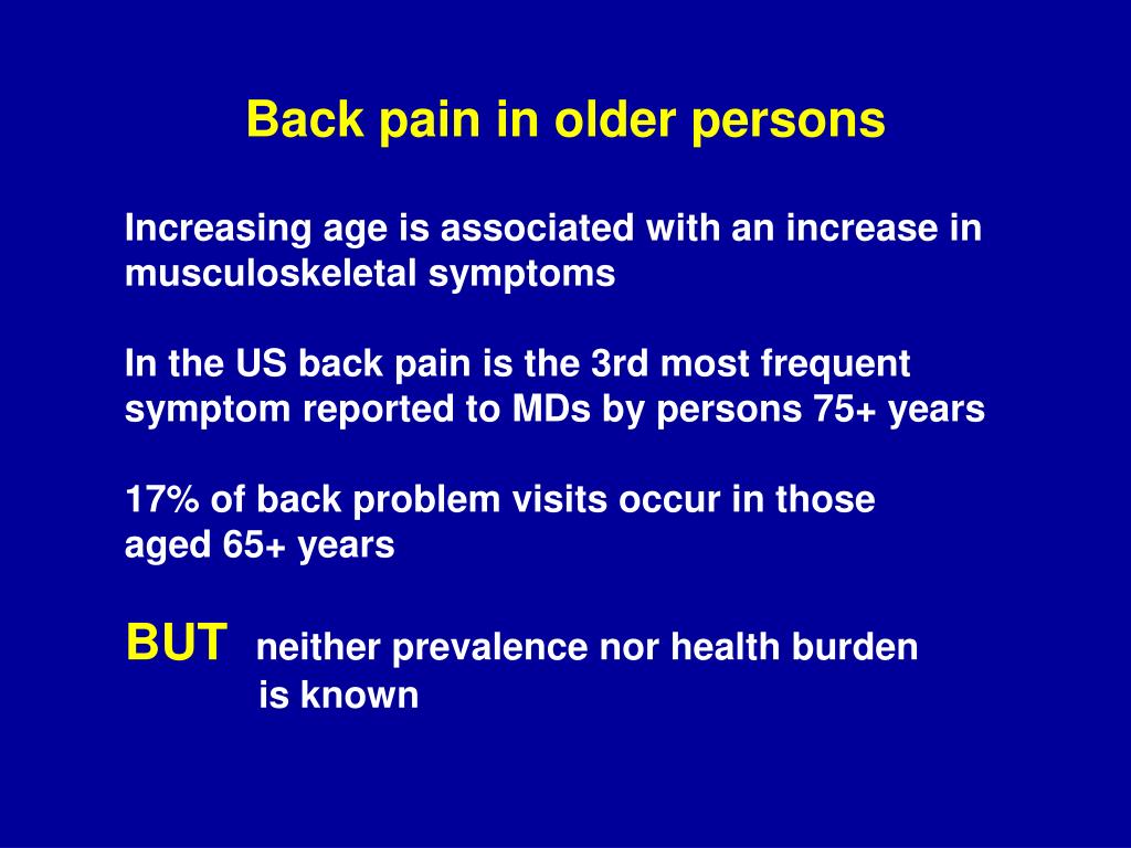 PPT - BACK PAIN AND LUMBAR STENOSIS IN OLDER ADULTS PowerPoint ...