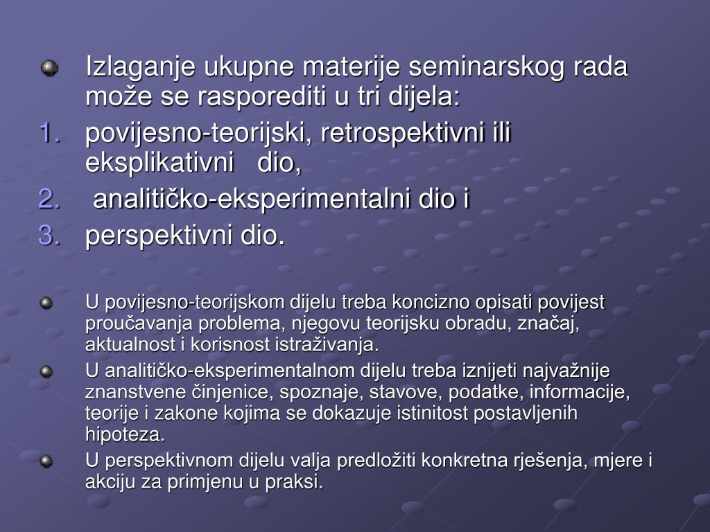 PPT - Uputa za pisanje seminarskog rada PowerPoint Presentation, free ...