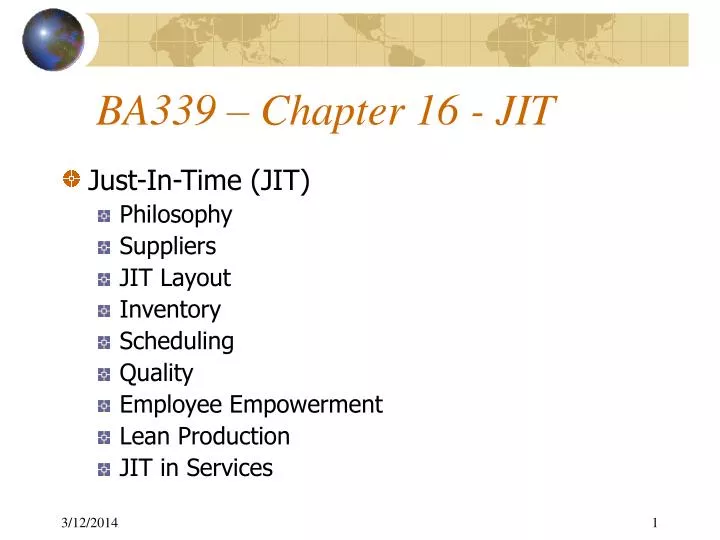 PPT - BA339 – Chapter 16 - JIT PowerPoint Presentation, free download ...