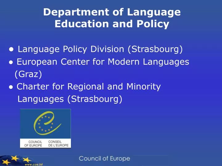 PPT - Department of Language Education and Policy PowerPoint ...
